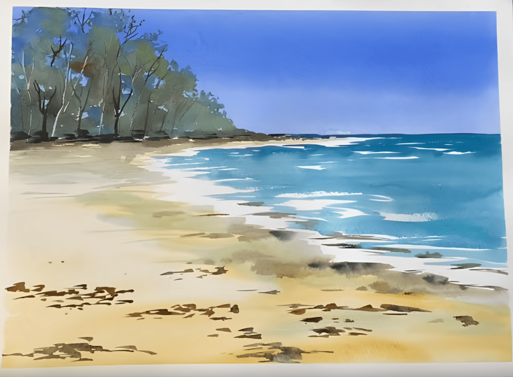 Aquarell Landschaft Meer | 4 Anleitungen | Schritt für Schritt!