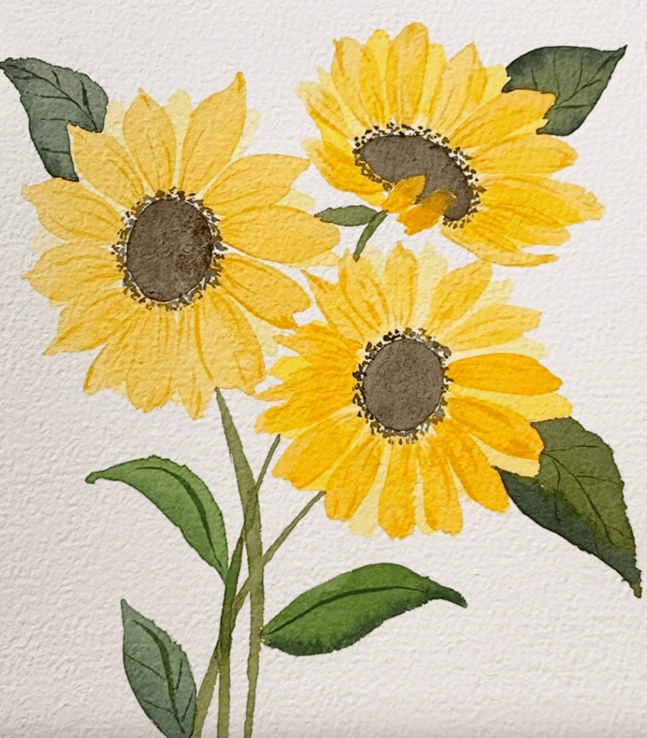 Sonnenblume Aquarell | 4 Anleitungen | Schritt für Schritt!